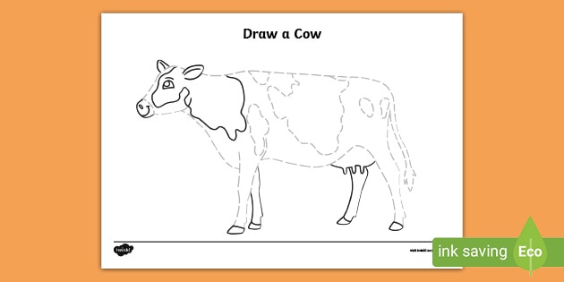 EYFS Draw a Cow Pencil Control Activity (teacher made)