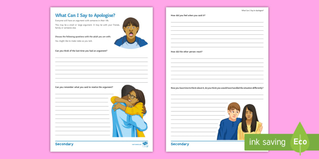 What Can I Say to Apologise? Worksheet (teacher made)
