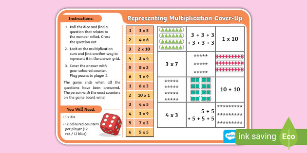 Representing Multiplication Cover Up Game (teacher made)