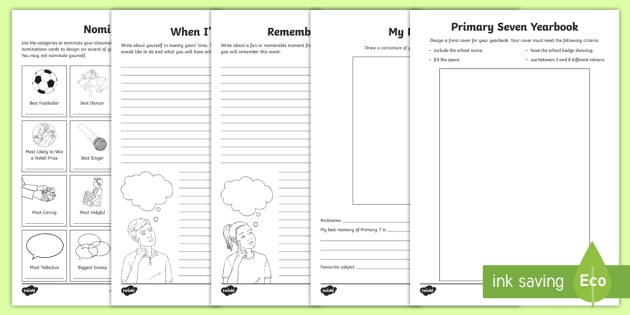 Primary Seven Leavers Yearbook Activity (teacher made)