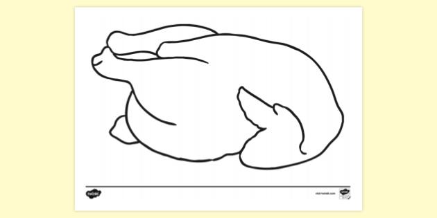 FREE! - Whole Raw Chicken Colouring Sheet | Colouring Pages