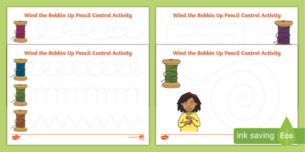 Wind the Bobbin Up Pencil Control Activity (teacher made)