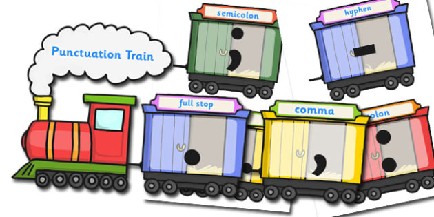 Punctuation Train Display - punctuation, punctuation display