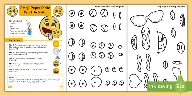 FREE! - 😊 Emoji Paper Plate Craft Activity (teacher made)