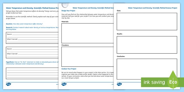 Fifth Grade Science Project Water Temperature and Density