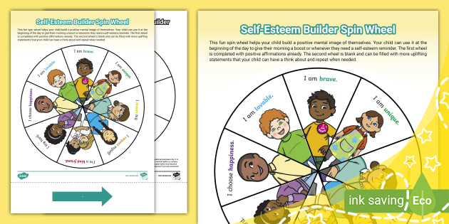 Positive Affirmations Spin Wheel activity for KS2