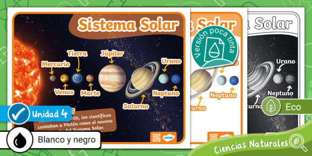 Fichas De Planetas Y Sistema Solar