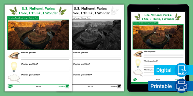 U.S. National Parks: I See, I Think, I Wonder Activity