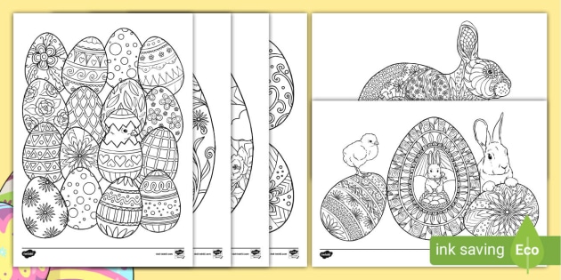 Easter Themed Mindfulness Colouring Pages