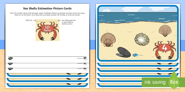 Sea Shells Estimation Picture Cards (teacher made)