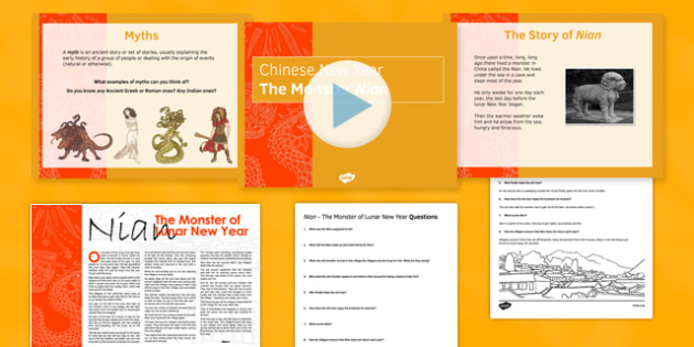 The Myth of the Monster Nian Lesson One Pack (teacher made)