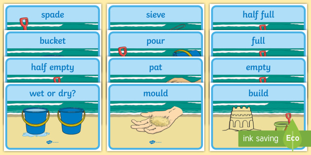 👉 Sand Area Display Words (teacher made)
