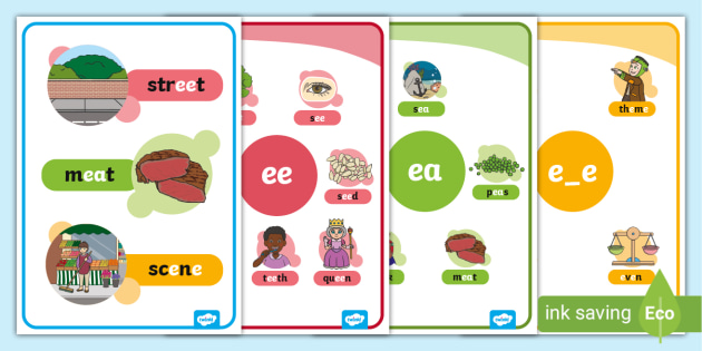 Long /ee/ Sound Posters Senior Infants (teacher made)