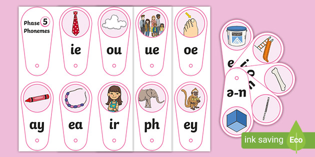 Phase 5 Phonemes with Images Fan (teacher made)