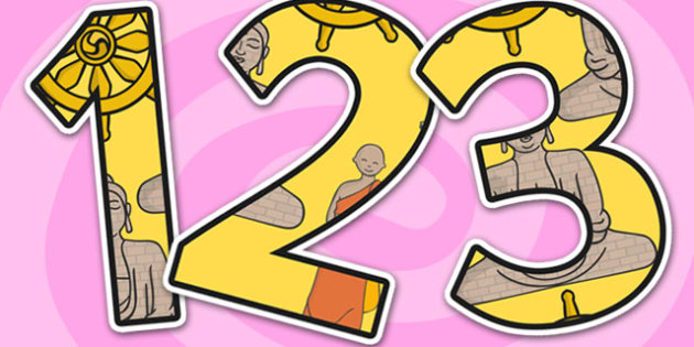Buddhism Themed Display Numbers-buddhism, themed, display, numbers, display