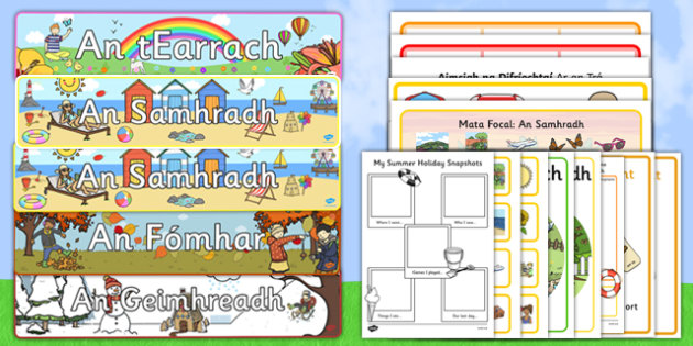 Irish Gaeilge Summer/Samhradh Activity Pack-Irish