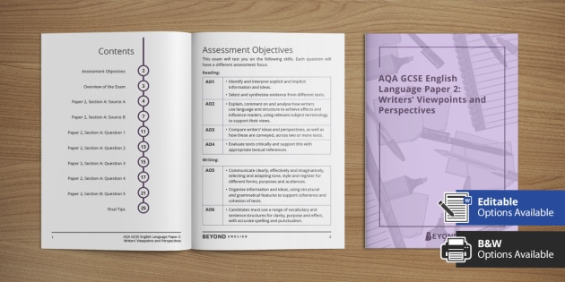 AQA English Language Paper 2 Revision Booklet | Beyond