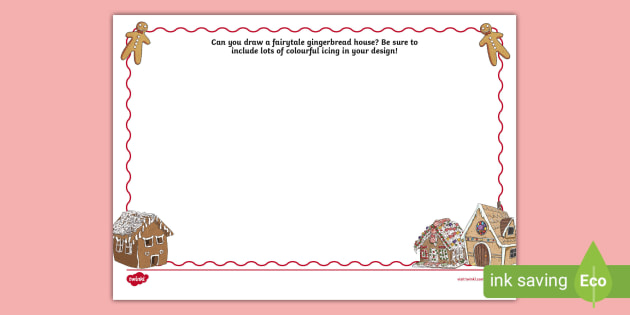 FREE! - Gingerbread House Drawing Prompt Worksheet