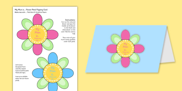 FREE! - Mother's Day Flap Flower Card Romanian Translation