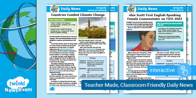 NewsRoom LKS2 Reading Comprehension Pack - 30th July 2021