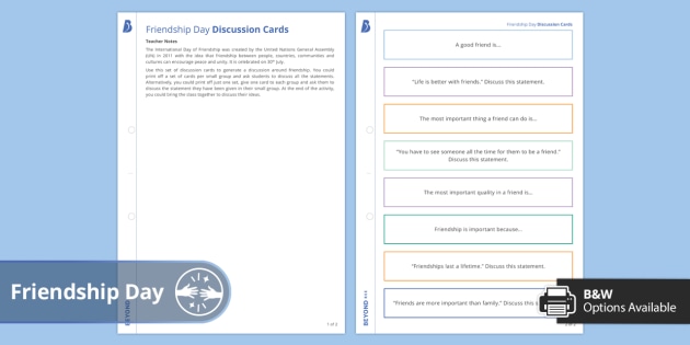 Friendship Discussion Cards | Secondary RSE | Beyond