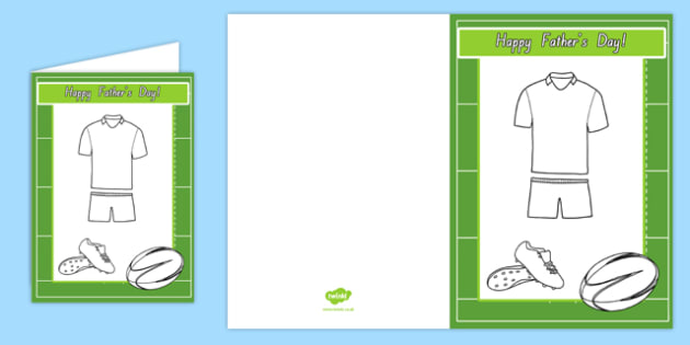 Father's Day Design a Rugby Kit Gift Card Template