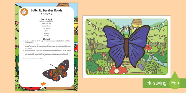 Butterfly Number Bonds to 10 Maths Activity Sensory Bag