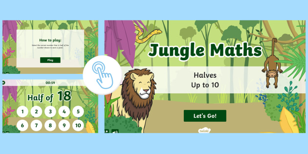 Jungle Maths: Halves up to 10 Game, Twinkl Go, twinkl go, TwinklGo ...