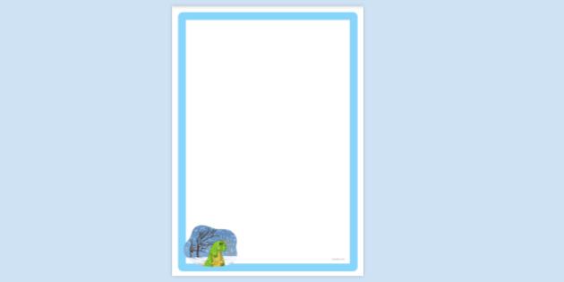 FREE! - Simple Blank Sad Cricket in Winter Page Border