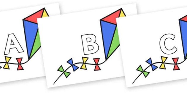 A-Z Alphabet on Kites