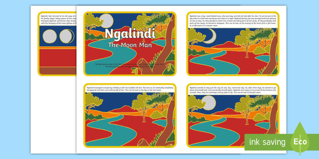 Ngalindi The Moon Man Story Cards - dreamtime, aboriginal, indigenous, moon