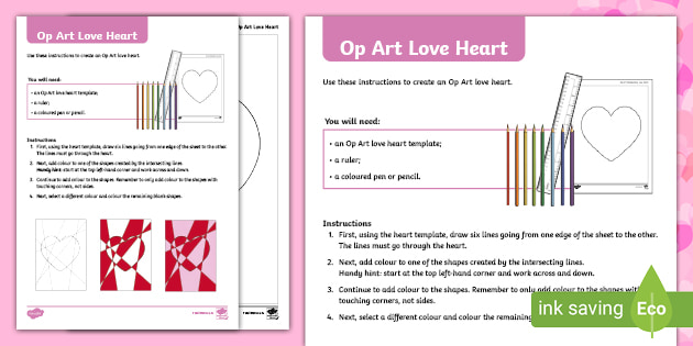 Op Art Valentine's Day Heart Activity (teacher made)