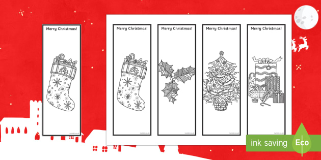 Mindfulness Christmas Bookmarks for Children to Colour In