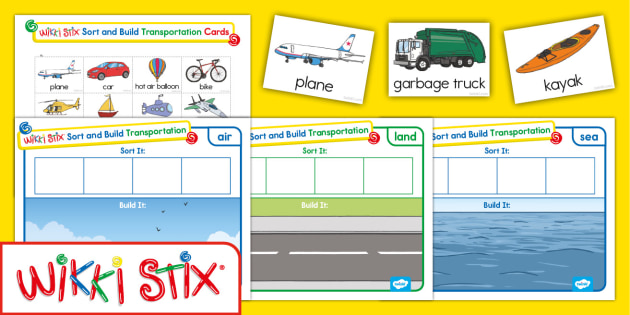 FREE Wikki Stix Sort and Build Transportation Activity Mats