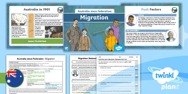 Year 6 HASS History Australia since Federation: Migration Lesson 1