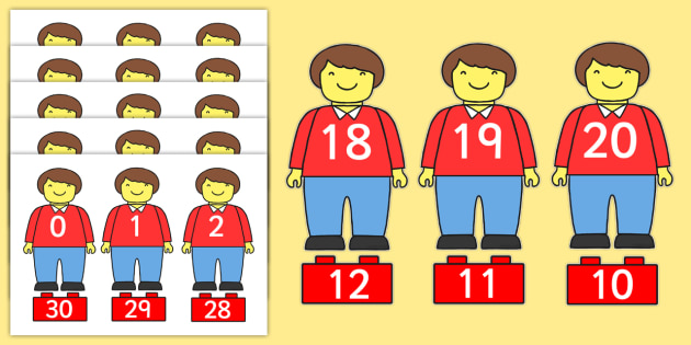Toy Man Number Bonds Matching Activity to 30 - number bonds