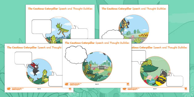 The Cautious Caterpillar Speech and Thought Bubble Worksheets