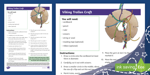 Viking Trollen Craft (teacher made)