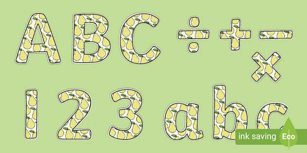 * NEW * Pear Themed Display Lettering - (teacher made)