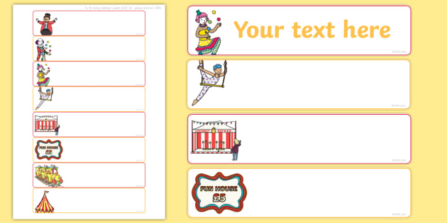 Circus-Themed Editable Gratnells Tray Labels (teacher made)