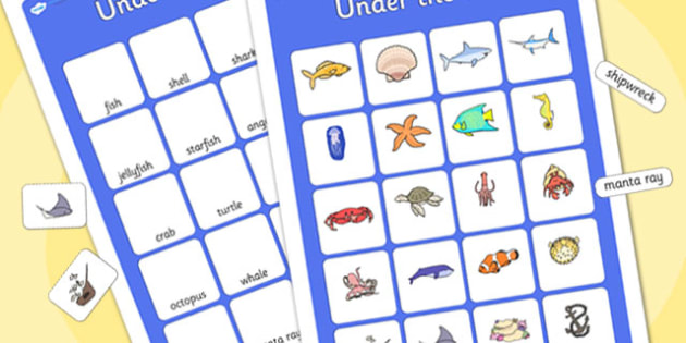 Under the Sea Vocabulary Matching Mat - ESL Ocean Vocabulary