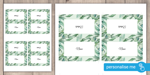 Tropical Place Cards (teacher made)