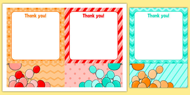 4th Birthday Party Thank You Notes