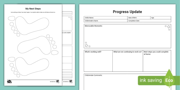 Childminders Progress Updates and Next Steps Pack