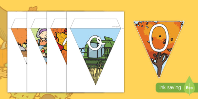 Banderitas de exposición otoño (Hecho por educadores)