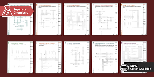 Crossword Chemistry Puzzles | twinkl.com.au