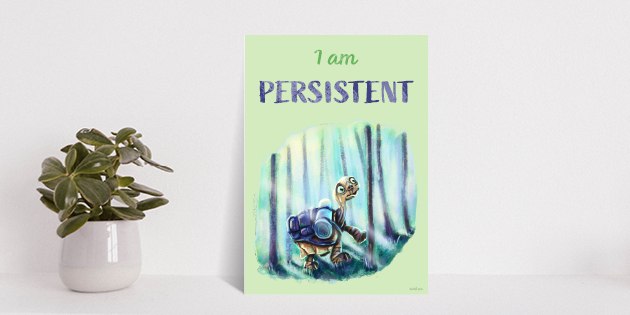 Persistent Motivational Postcard | Twinkl Party