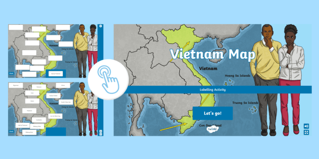 Vietnam Map Hotspot Activity - Year 6 Geography Twinkl Go