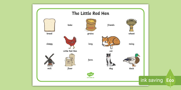 Little Red Hen Word Mat
