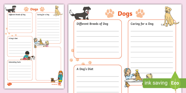 Dogs Fact File Template,dogs (teacher made)